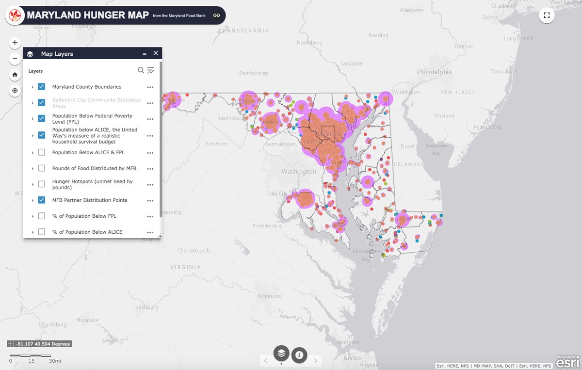 Maryland Hunger Map | Maryland Food Bank
